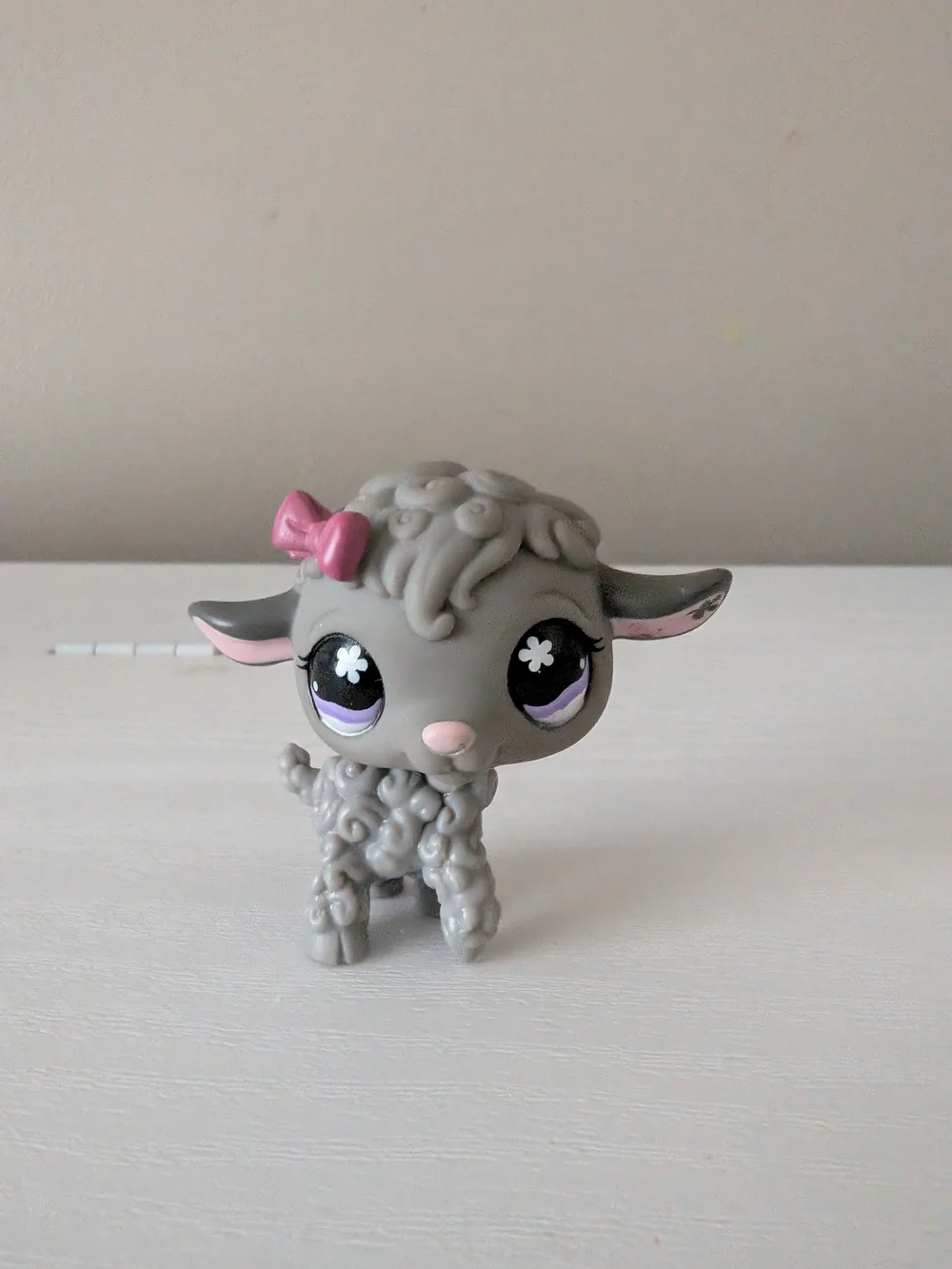 Toys | Authentic Littlest Pet Shop Lps Dark Grey Lamb Sheep Pink Bow ...